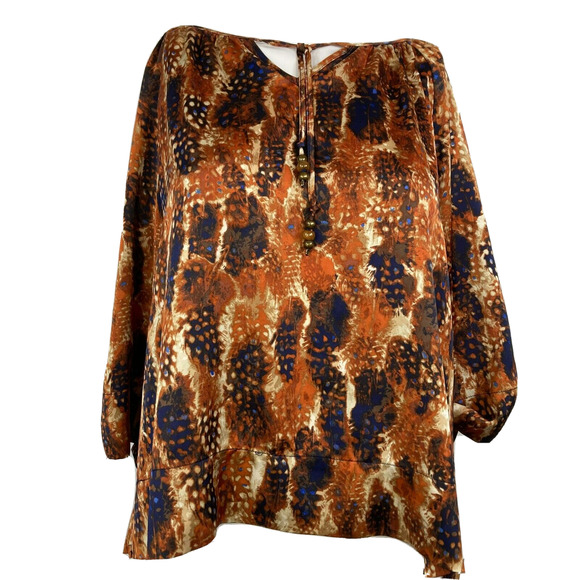 Ruby Rd. | Tops | Ruby Rd Shirt Womens P Petite Orange Navy Blue Floral ...